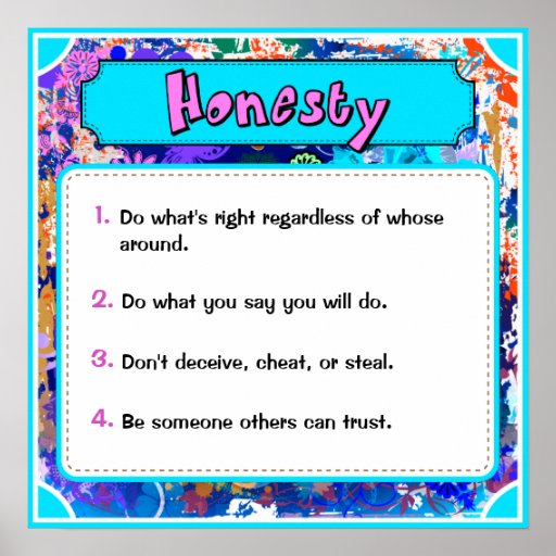 Character Traits Posters, Honesty - 2 of 6 Poster | Zazzle.com