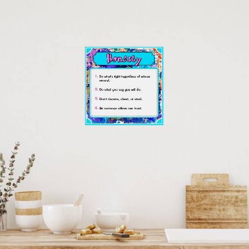 Character Traits Posters, Honesty - 2 of 6 Poster | Zazzle