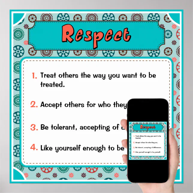 Character Traits Posters, Respect - 1 of 6 Poster | Zazzle