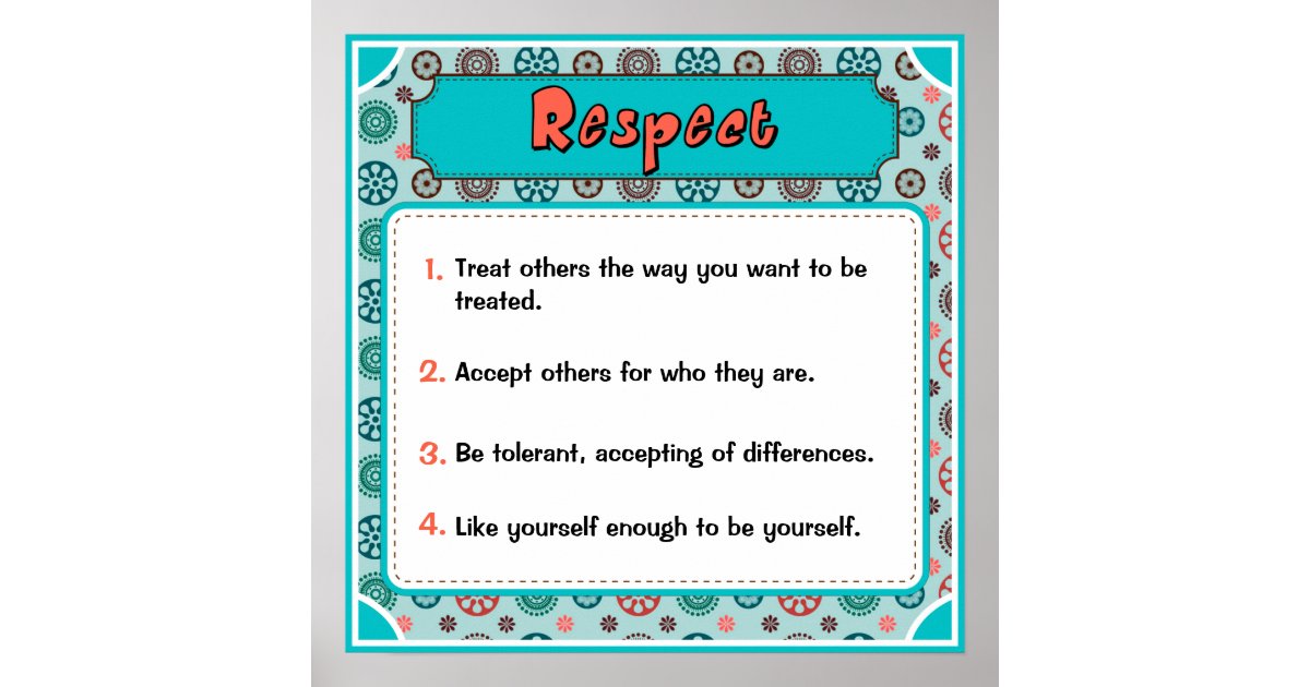 Character Traits Posters, Respect - 1 of 6 Poster | Zazzle