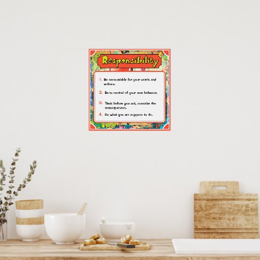 Character Traits Posters, Responsibility - 6 of 6 Poster | Zazzle