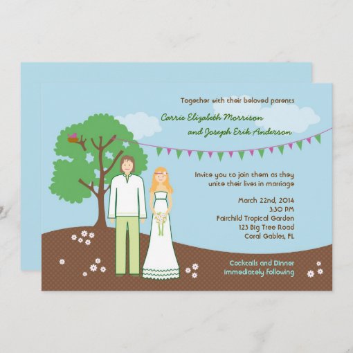 Character Whimsical Wedding Invitation | Zazzle