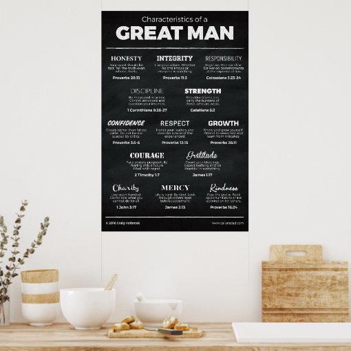 Characteristics of a Great Man Poster | Zazzle