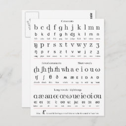 Characters Chart of the Initial Teaching Alphabet Postcard | Zazzle