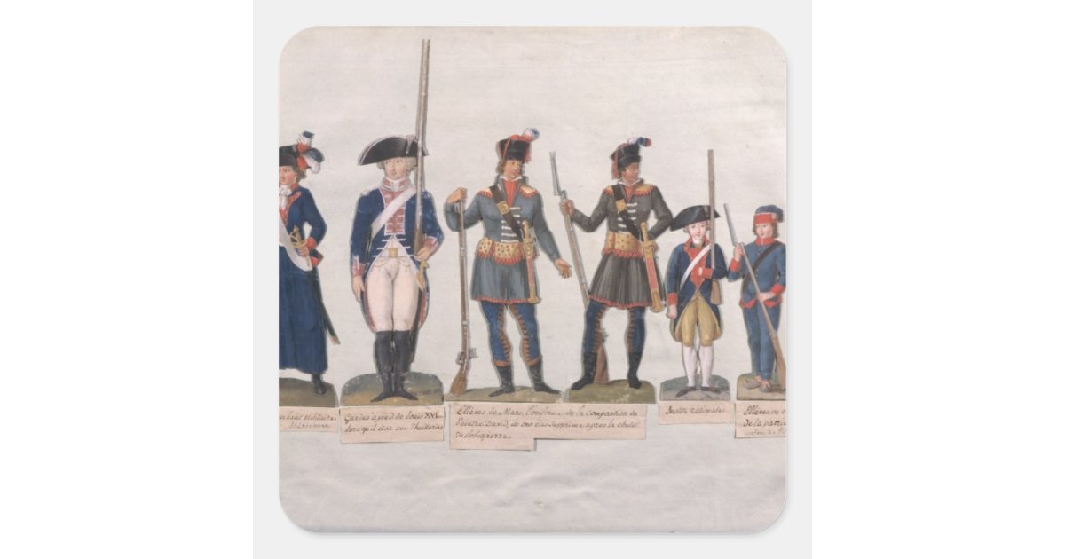 Characters of the French Revolution Square Sticker | Zazzle