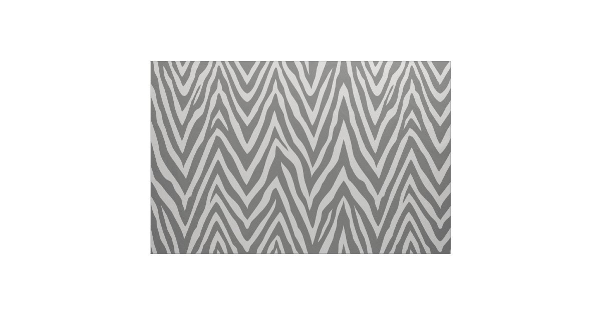 Charcoal and Gray Zebra Print Large Scale Fabric | Zazzle