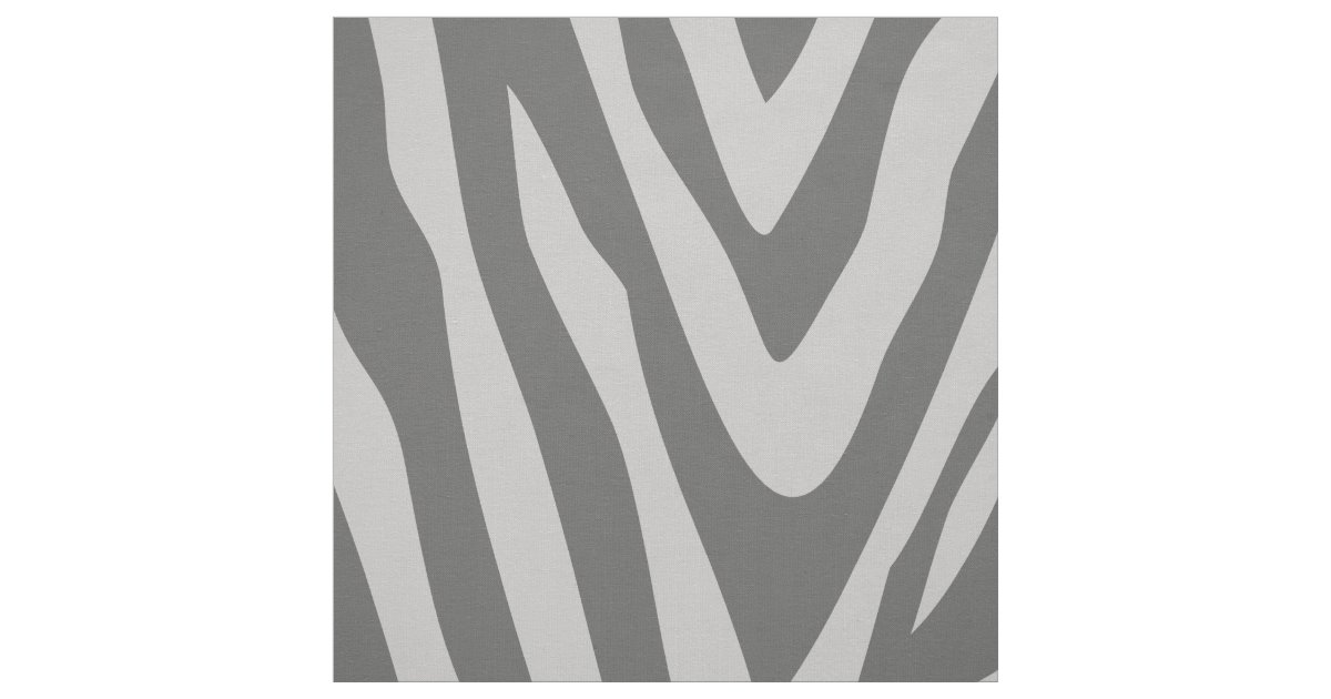 Charcoal and Gray Zebra Print Large Scale Fabric | Zazzle