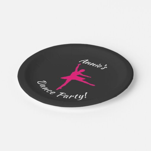 Charcoal Ballerina Sleek Dance Paper Plates | Zazzle