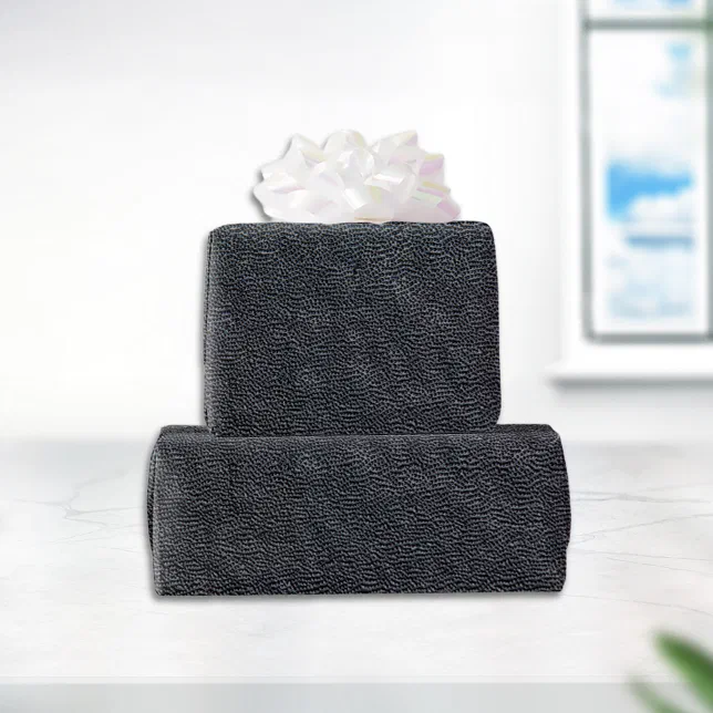 Charcoal Grain Faux Leather Wrapping Paper | Zazzle