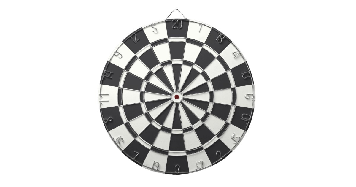 Charcoal Gray And White Dart Board | Zazzle