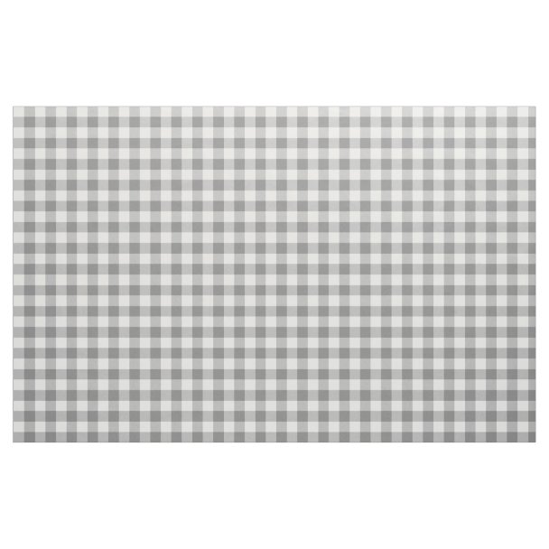 Charcoal Gray Gingham Pattern Fabric | Zazzle