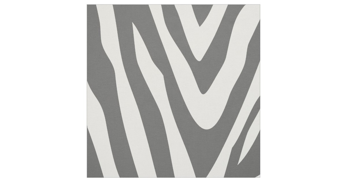 Charcoal Gray Zebra Print Large Scale Fabric | Zazzle