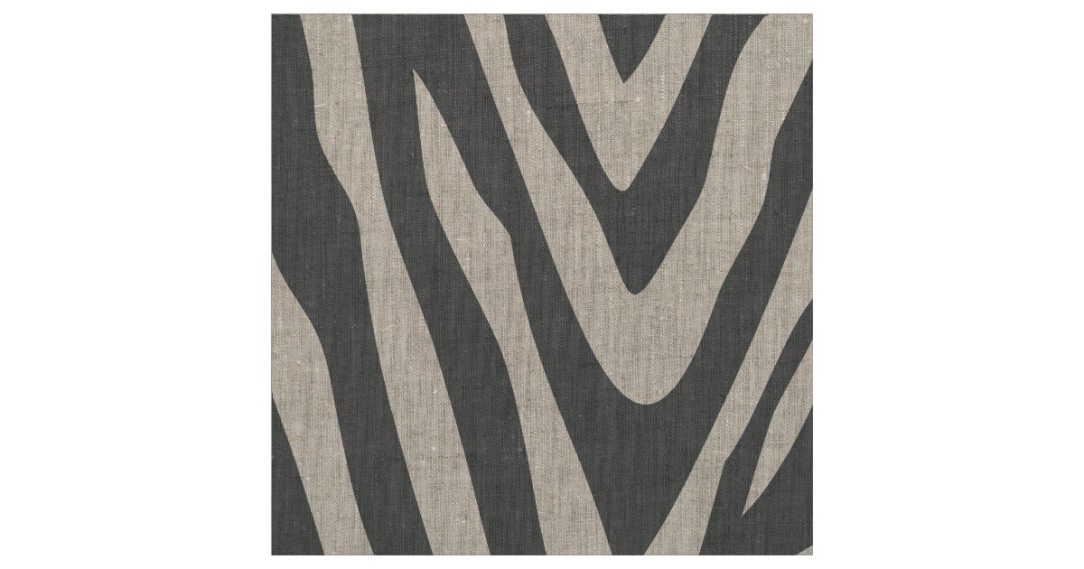 Charcoal Gray Zebra Print Large Scale Fabric | Zazzle