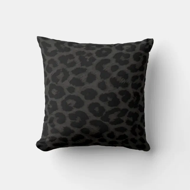 Charcoal Leopard Throw Pillow | Zazzle
