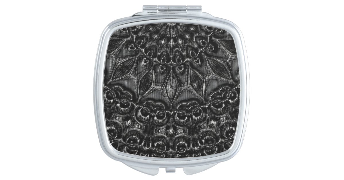 Charcoal Mandala Compact Mirror | Zazzle
