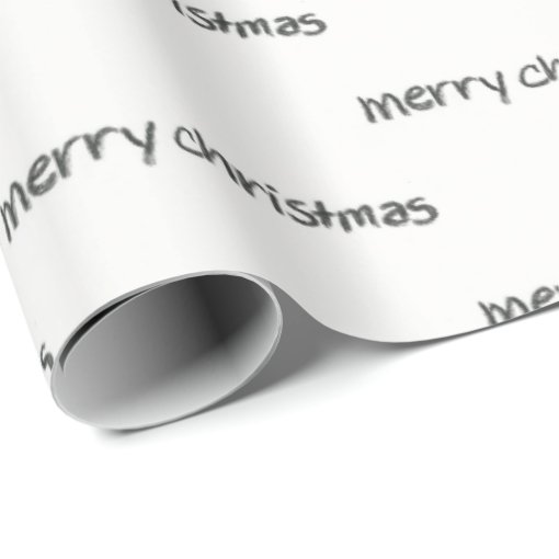 Charcoal Pencil Merry Christmas Wrapping Paper | Zazzle