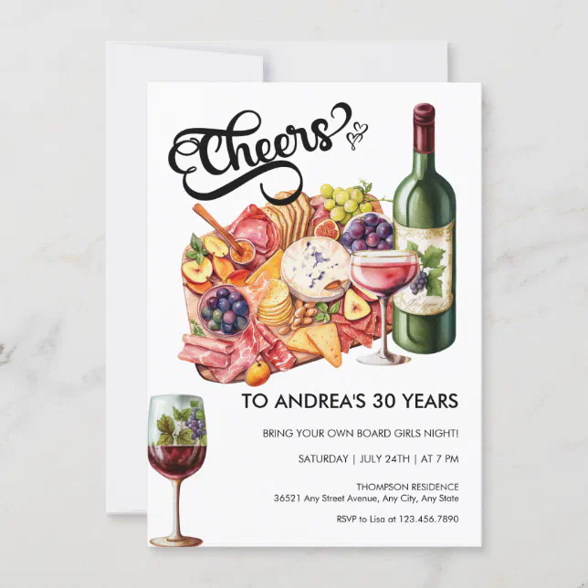 Charcuterie | Cheese Board Party Invitation | Zazzle