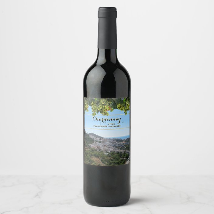 Chardonnay (customizable) wine label | Zazzle.com