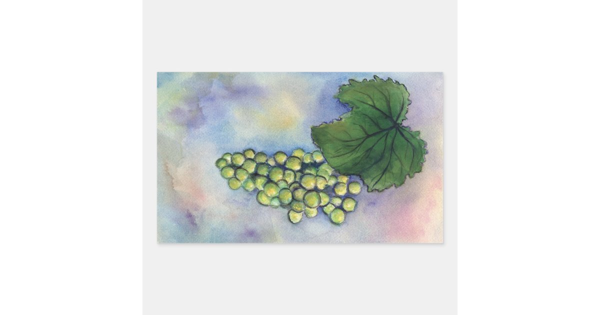 Chardonnay Wine Art Green Grapes Stickers | Zazzle