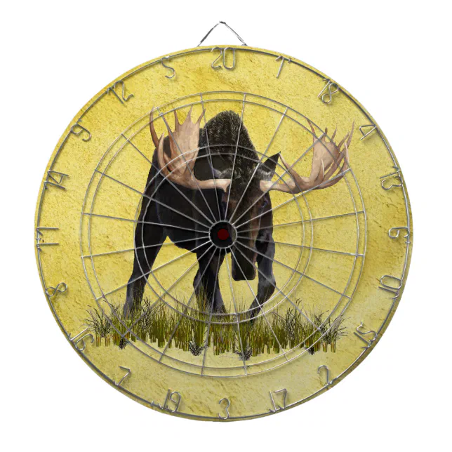 Charging Bull Moose Dartboard | Zazzle