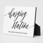 Charging station sign Tabletop Plaque with Easel | Zazzle