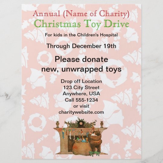 Charity Annual Christmas Toy Drive Santa Stockings Flyer | Zazzle.com
