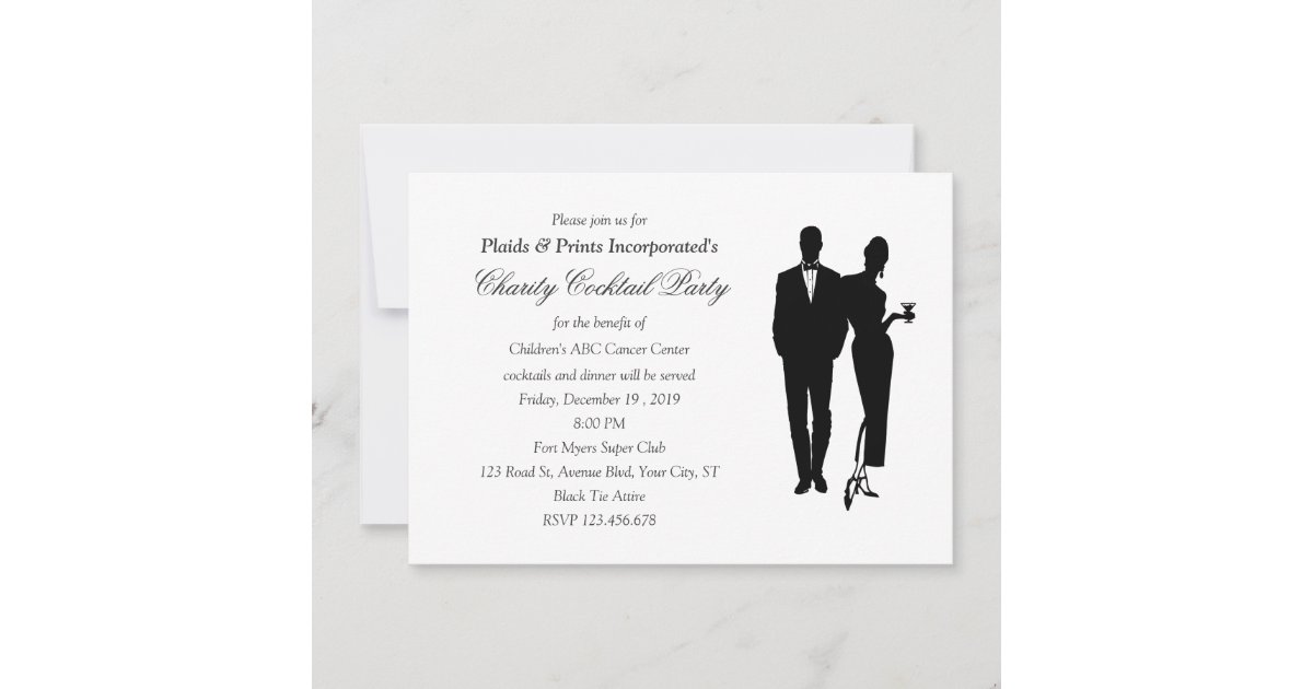 Charity Dinner Black Tie Event Invitation | Zazzle