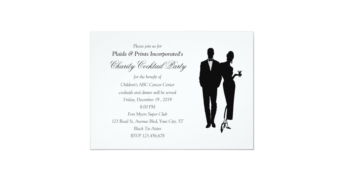 Charity Dinner Black Tie Event Invitation | Zazzle.com