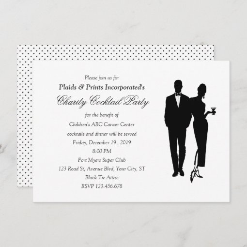 Charity Dinner Black Tie Event Invitation | Zazzle