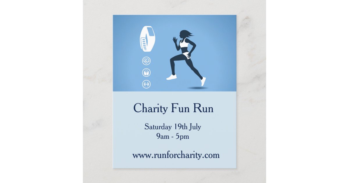 Charity fun run marathon flyer | Zazzle