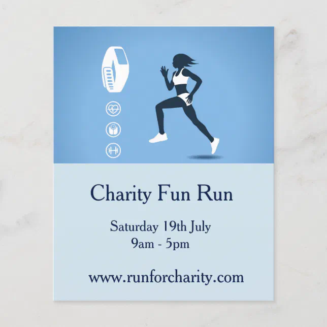 Charity fun run marathon flyer | Zazzle