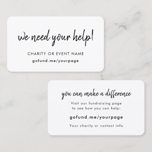 Charity Fundraising | Raise Money Donate Now Card | Zazzle