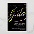 CHARITY GALA elegant formal calligraphy black gold Foil Invitation | Zazzle
