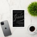 CHARITY GALA elegant formal calligraphy black gold Foil Invitation | Zazzle