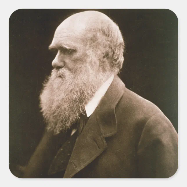 Charles Darwin (1809-82) (photo) Square Sticker | Zazzle