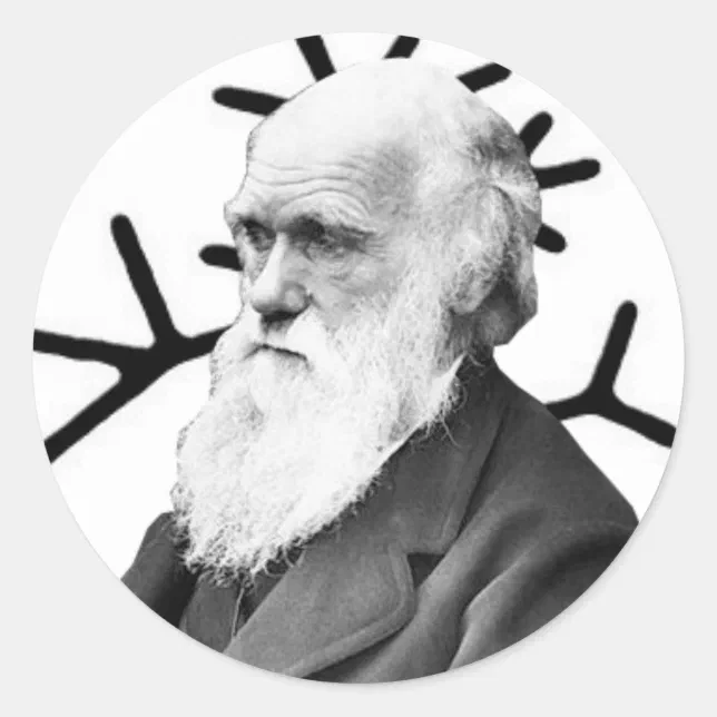 Charles Darwin Classic Round Sticker | Zazzle