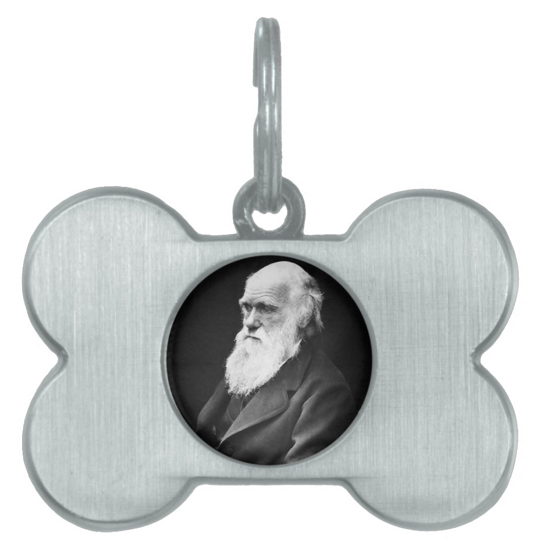 Charles Darwin Portrait Pet Name Tag | Zazzle