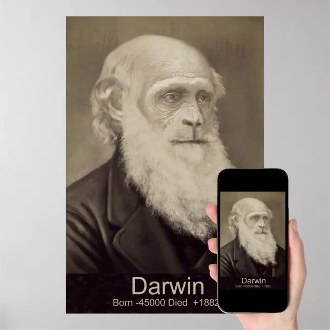 Charles Darwin The Descent of Man Darwin Portrait Poster | Zazzle