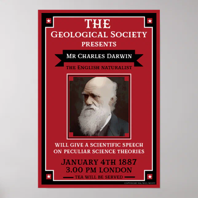 Charles Darwin Vintage Repro Retro Poster | Zazzle