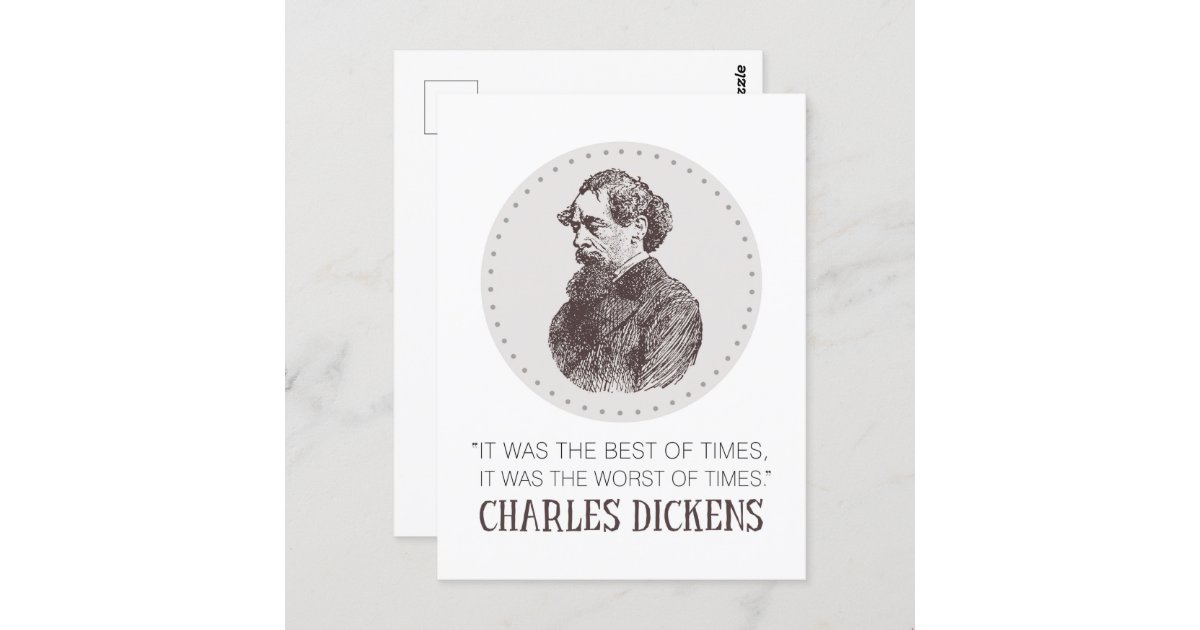 Charles Dickens Portrait And Quote Postcard Zazzle