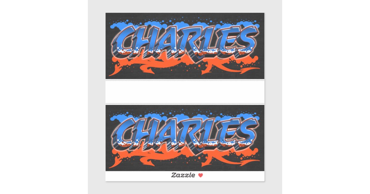 Charles First Name Graffiti Sticker | Zazzle