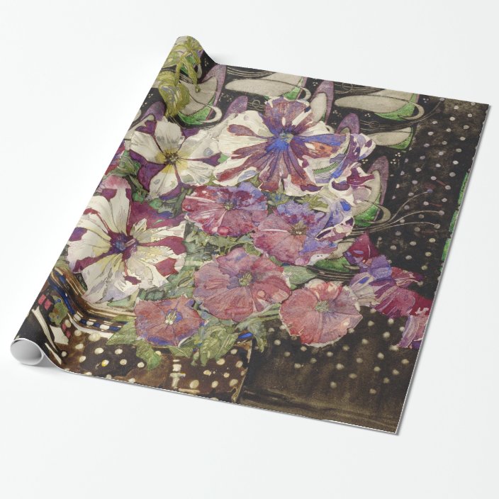 Charles Rennie Mackintosh - Petunias Wrapping Paper | Zazzle.com