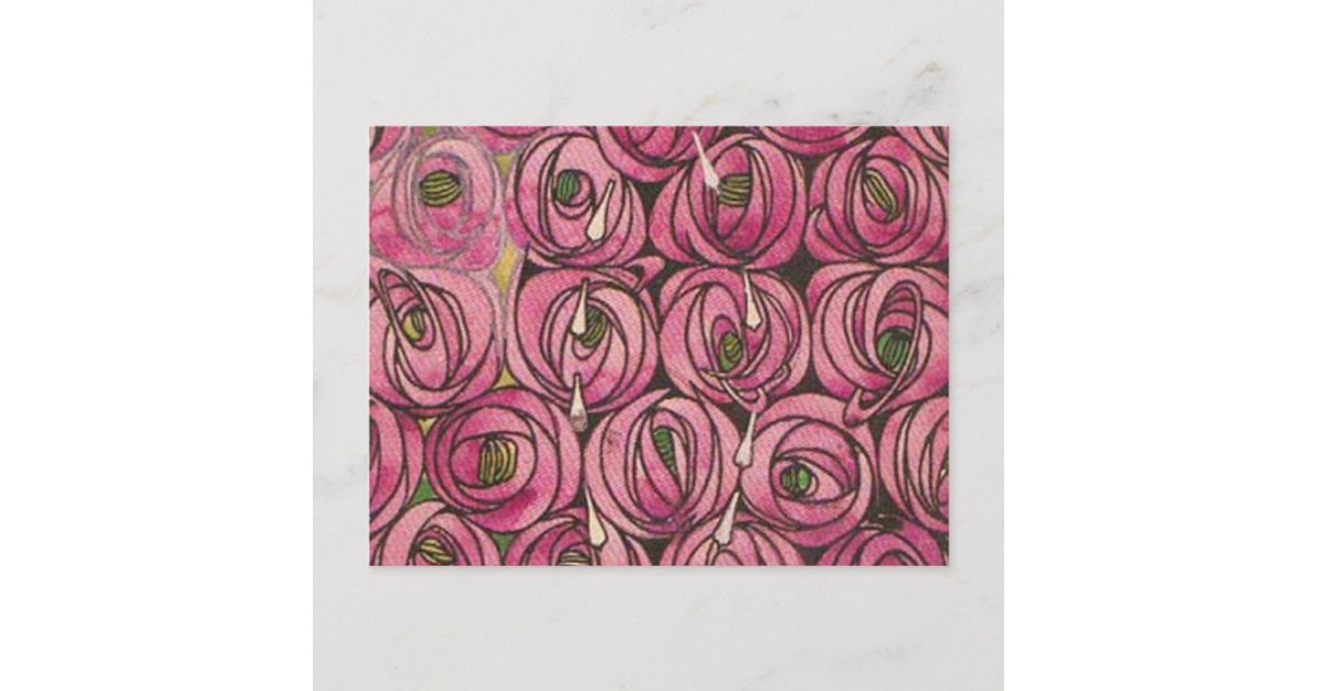 Charles Rennie Mackintosh - Roses Holiday Postcard | Zazzle
