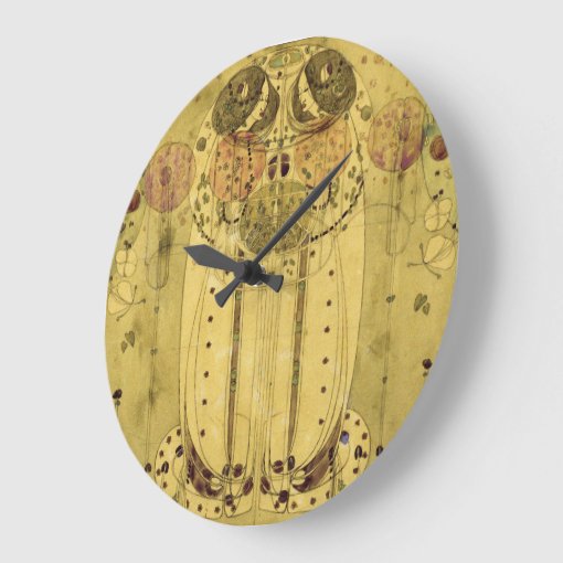 Charles Rennie Mackintosh - The Wassail Large Clock | Zazzle