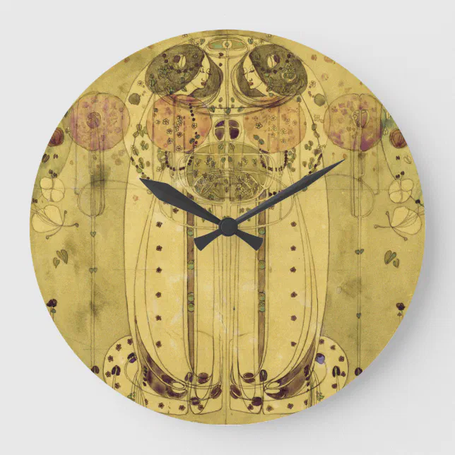 Charles Rennie Mackintosh - The Wassail Large Clock | Zazzle
