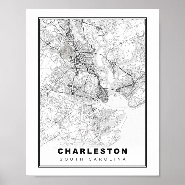 Charleston Map Poster | Zazzle
