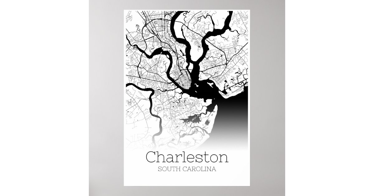 Charleston Map - South Carolina - City Map Poster | Zazzle