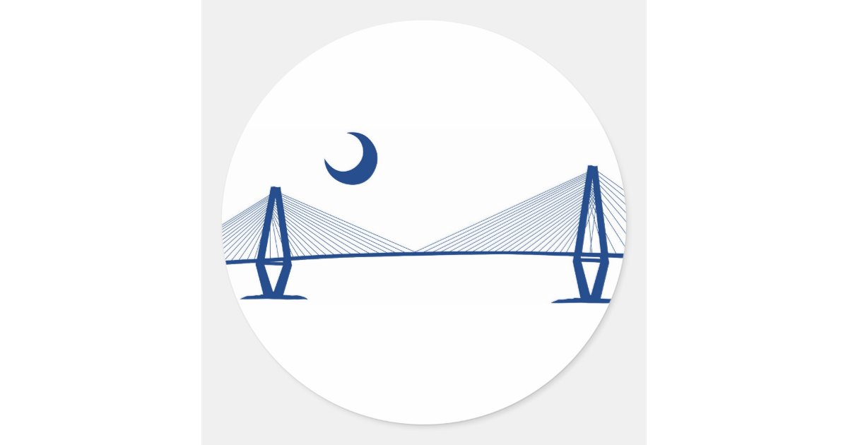 Charleston Ravenel Bridge Classic Round Sticker | Zazzle