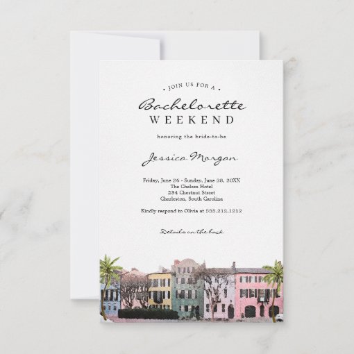 Charleston SC Bachelorette Party Weekend Invite | Zazzle