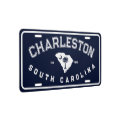 Charleston South Carolina Navy SC Flag Palm Trees License Plate | Zazzle